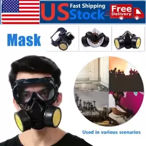 Reusable Respirator Full Face Mask For Painting Spraying Protective Goggles