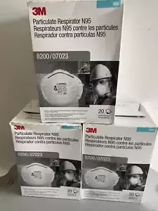 3M 8200/07023 pariculate respirator, N95 mask, 20/box, exp 2025.
